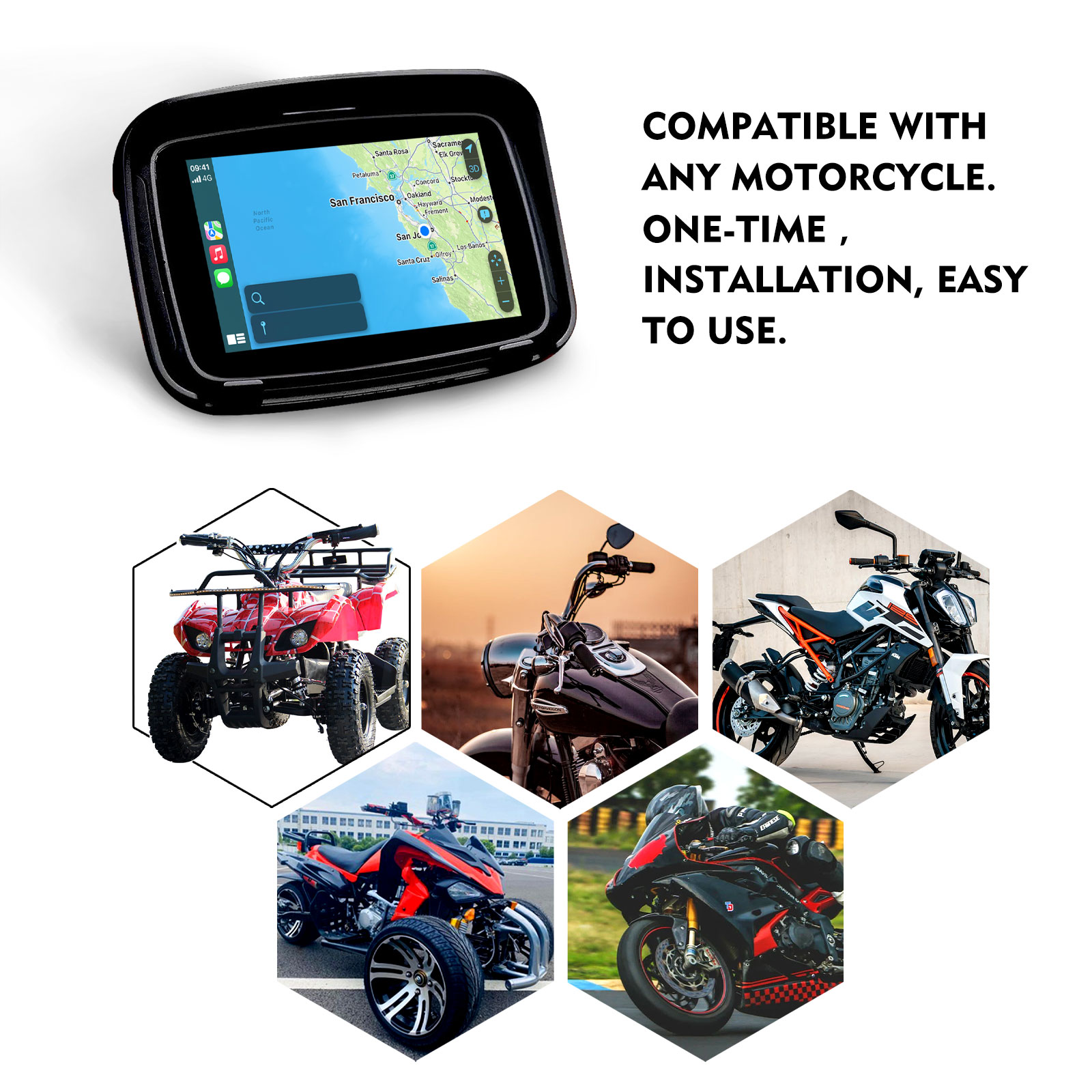 Motorcycle CarPlay Android Auto Display Screen for Motorcycles ...