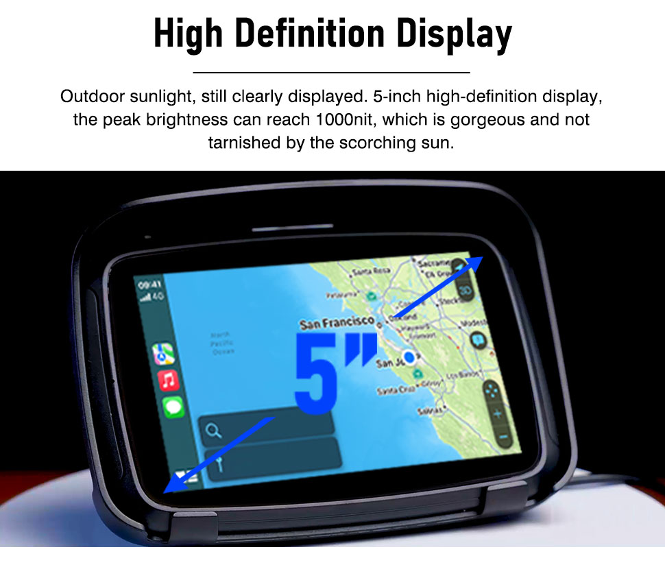 Motorcycle GPS CarPlay Android Auto Display Screen For Motorcycles - Carlinkit Factory Australia