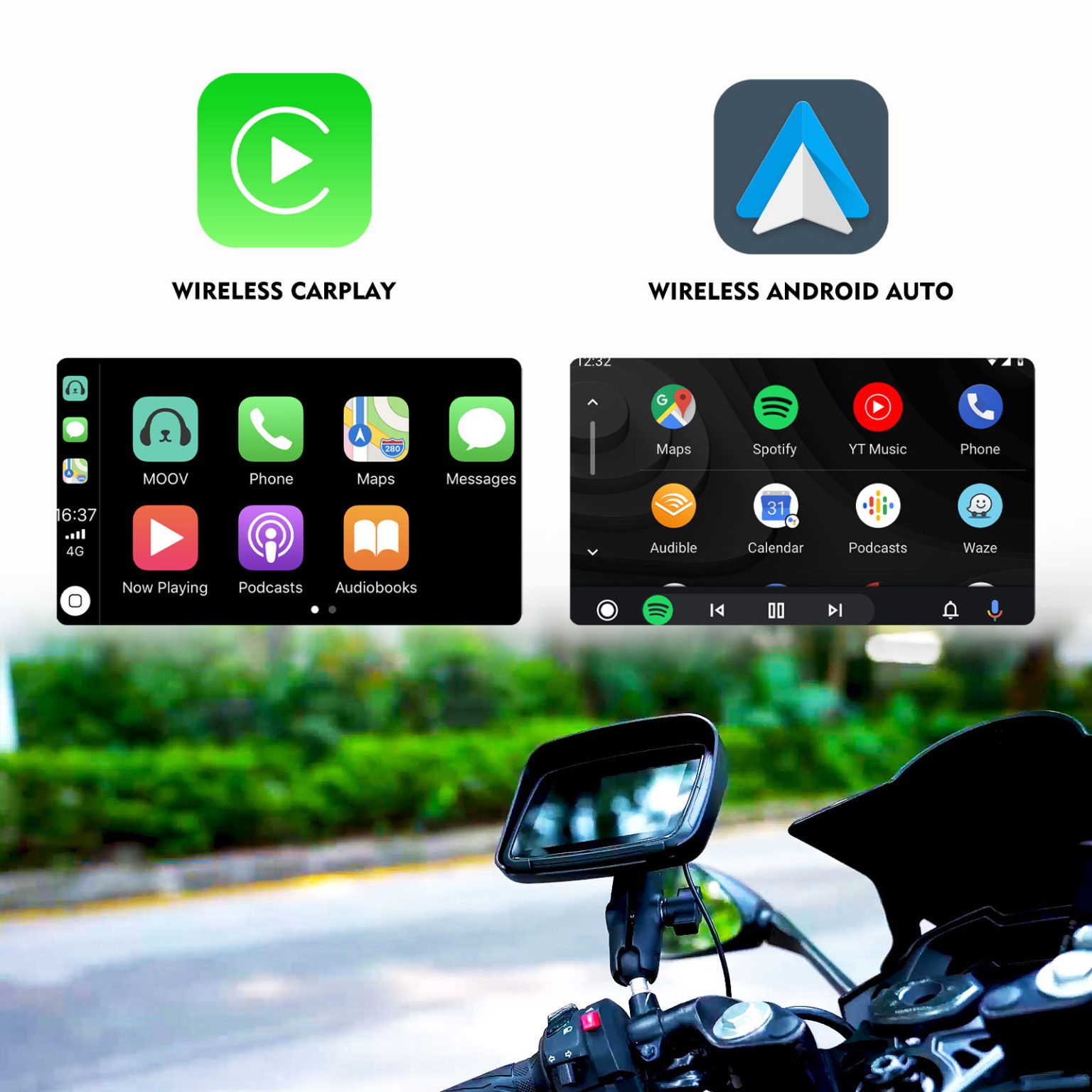 Motorcycle CarPlay Android Auto Display Screen for Motorcycles - Carlinkit Factory Store