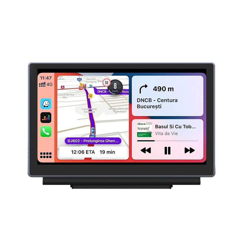 7'' Portable CarPlay & Android Auto Touchscreen Unit with 4K Dashcam ...